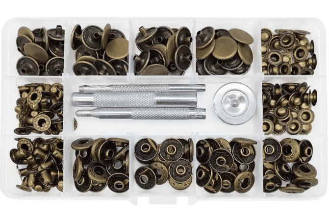 Lohol Metal Snap Fasteners Kit, 60 Sets Heavy Duty Metal Snaps Buttons ...