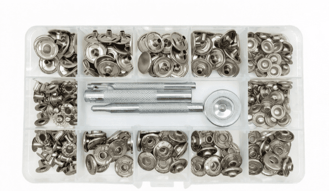 Lohol Metal Snap Fasteners Kit, 60 Sets Heavy Duty Metal Snaps Buttons ...