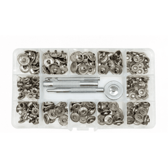 Lohol Metal Snap Fasteners Kit, 60 Sets Heavy Duty Metal Snaps Buttons ...