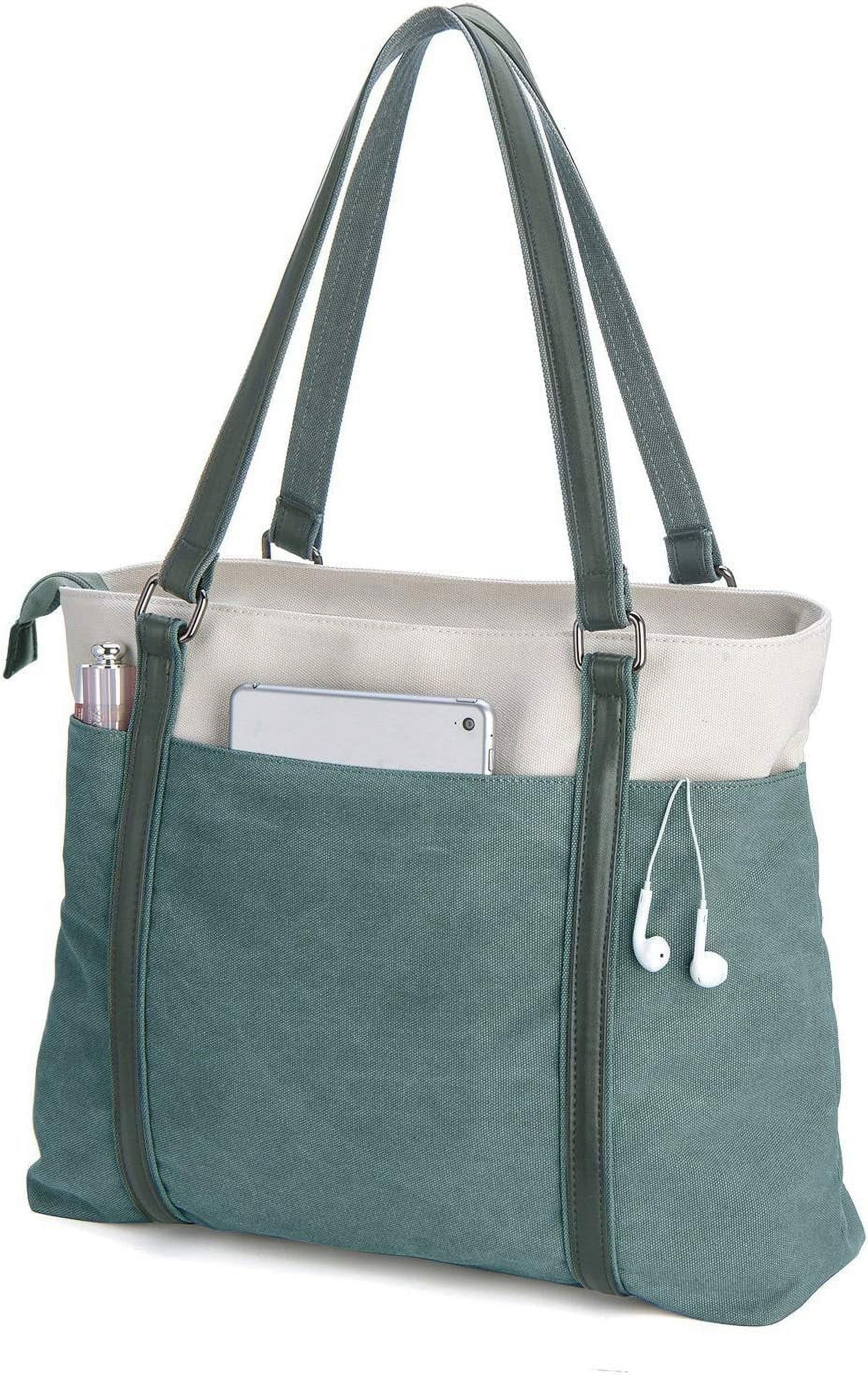 Lohol Work Bag with Laptop Compartment Zipper Pockets Teacher Totes ...