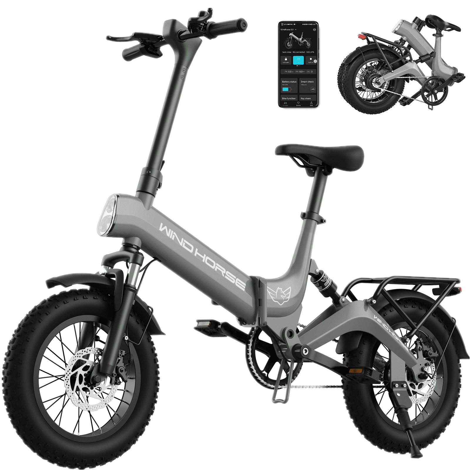 Lohoms 16" Folding Adult Electric Bike, 20mph 30 mile 350W 3 Riding ...