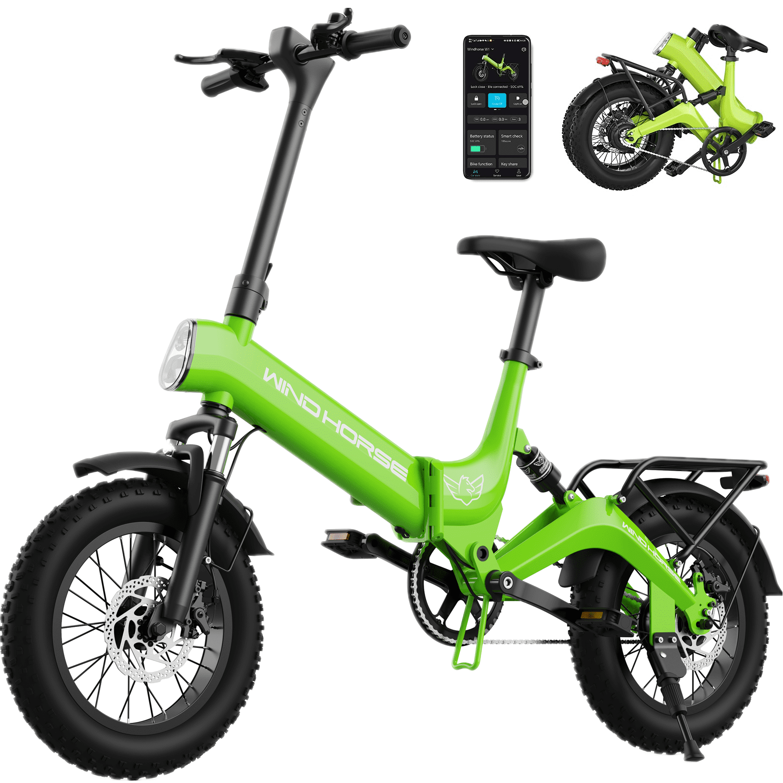Lohoms 16" Folding Adult Electric Bike, 20mph 30 mile 350W 3 Riding ...