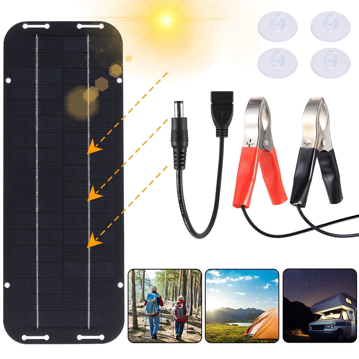 Lohoms Solar Battery Waterproof 30W 12V Trickle Charger for Car Boat RV ...