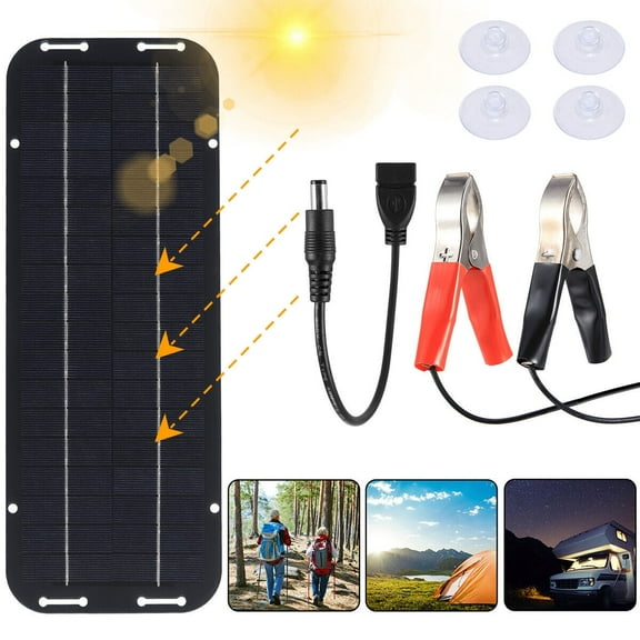 12V 30W Portable Solar Panel Car Boat Power Solar Panel Battery Charger ...