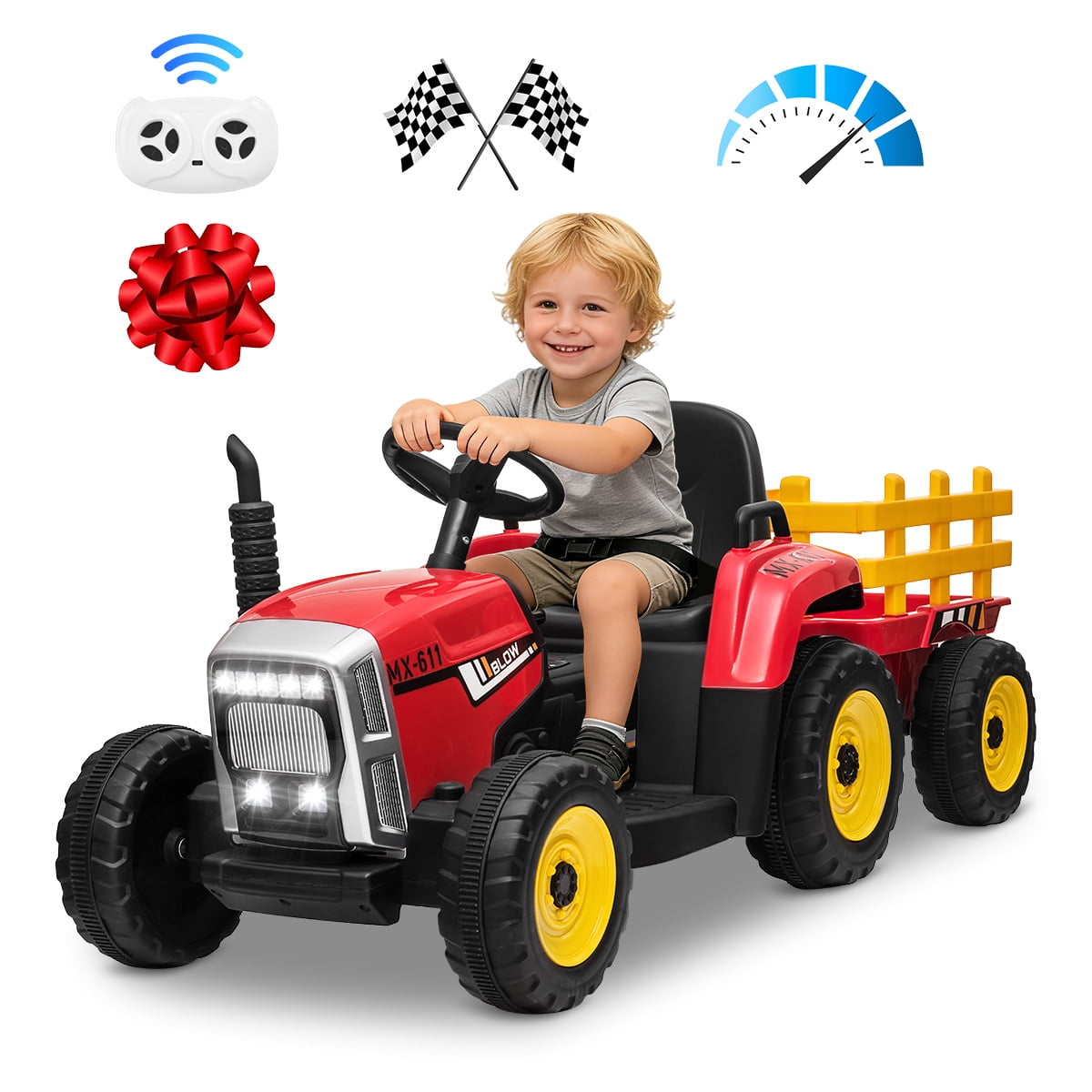 Lohoms Electric Rugged 6 Wheeler Ride-On Car 12V, Red (Kid's) - Walmart.com