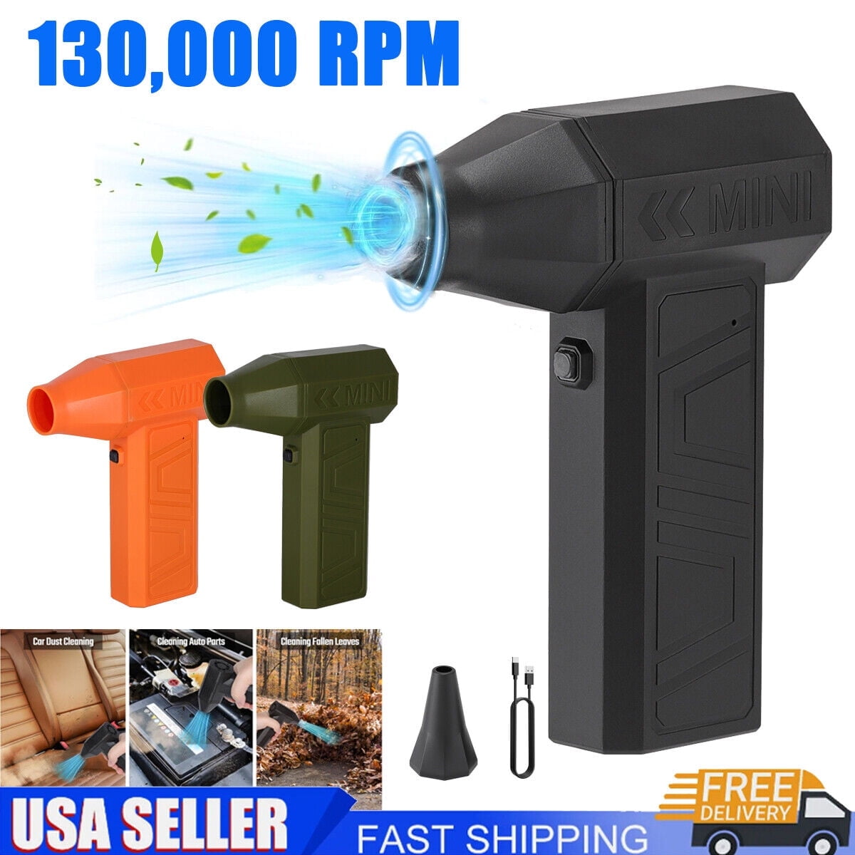 Lohoms Turbo Dry Mini Blower Fan 130,000 RPM Portable Air Blower Super ...