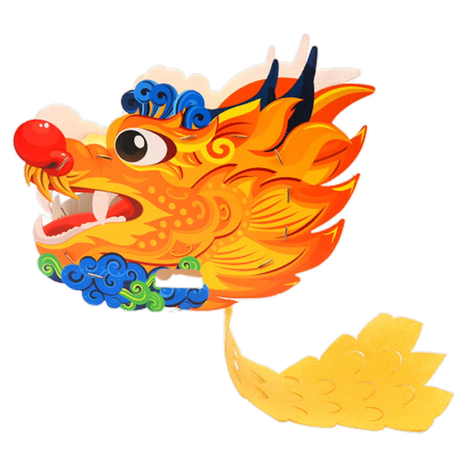 Lohuatrd 1 Set Handmade Paper Dragon Head Material Kit 2024 Year of The ...