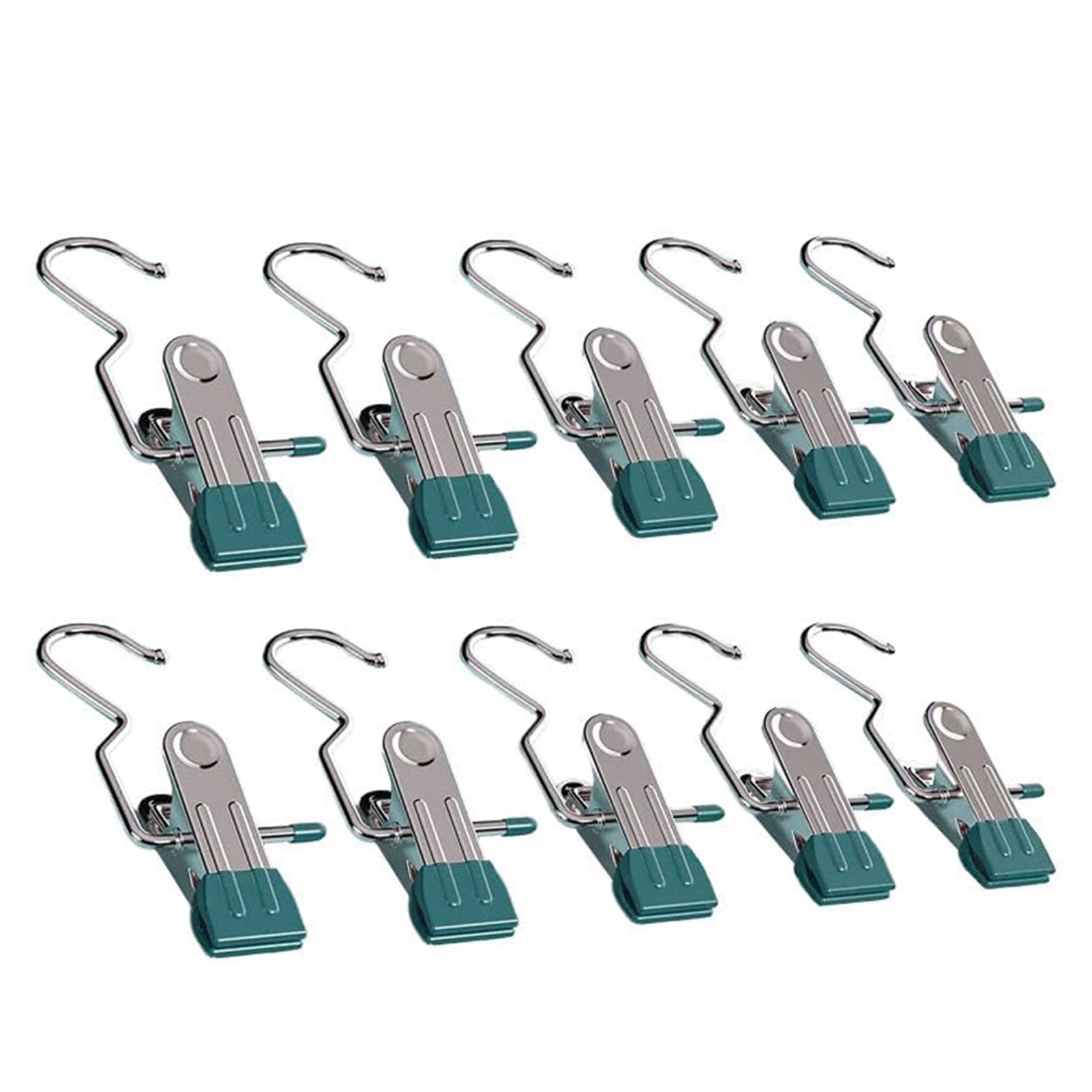 Lohuatrd 10Pcs Hanger Clip Space-Saving Metal Clothespin Hook Soft ...