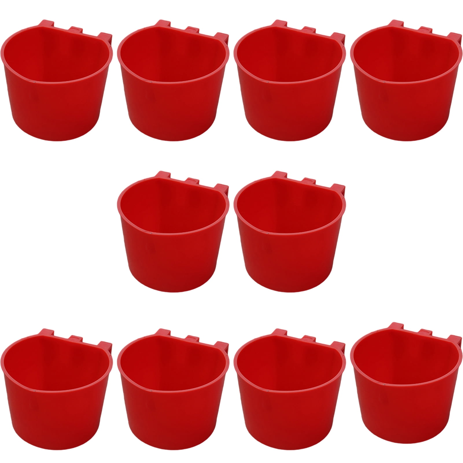 Lohuatrd 10Pcs Plastic Cage Feeding Cup Three Hanging Hooks Bird Bowls ...