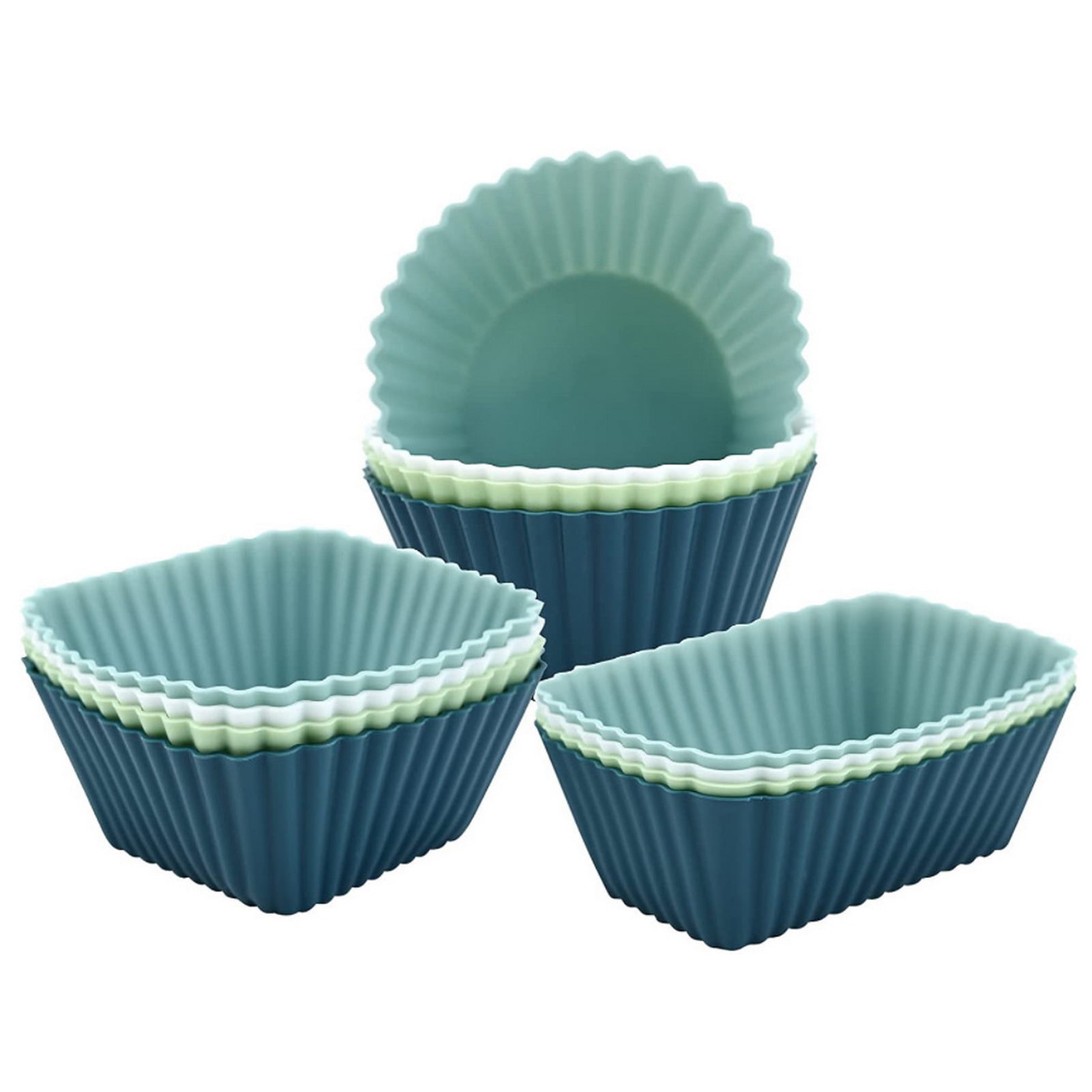 Lohuatrd 12/24 Pcs Muffin Cup Silicone Food-Grade Non-deformation BPA ...