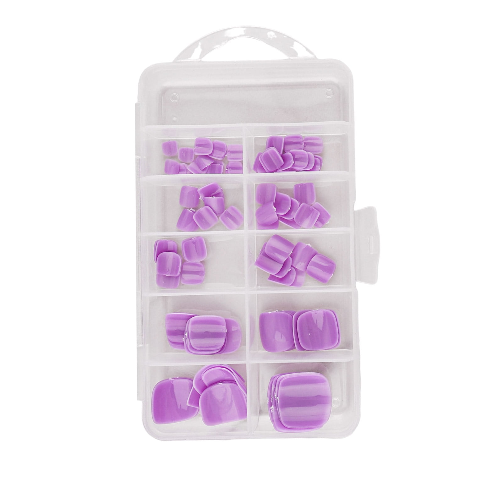 Lohuatrd 120Pcs/Box Multicolored Short Press-on Toenails Solid Color ...