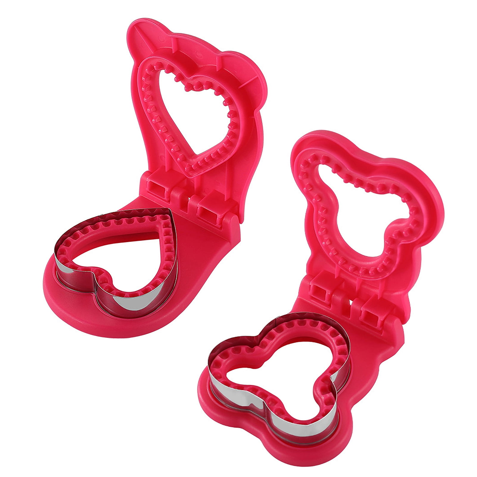 Lohuatrd 2Pcs Sandwich Cutter Sealer Easy to Clean Heart/Bear Shape ...