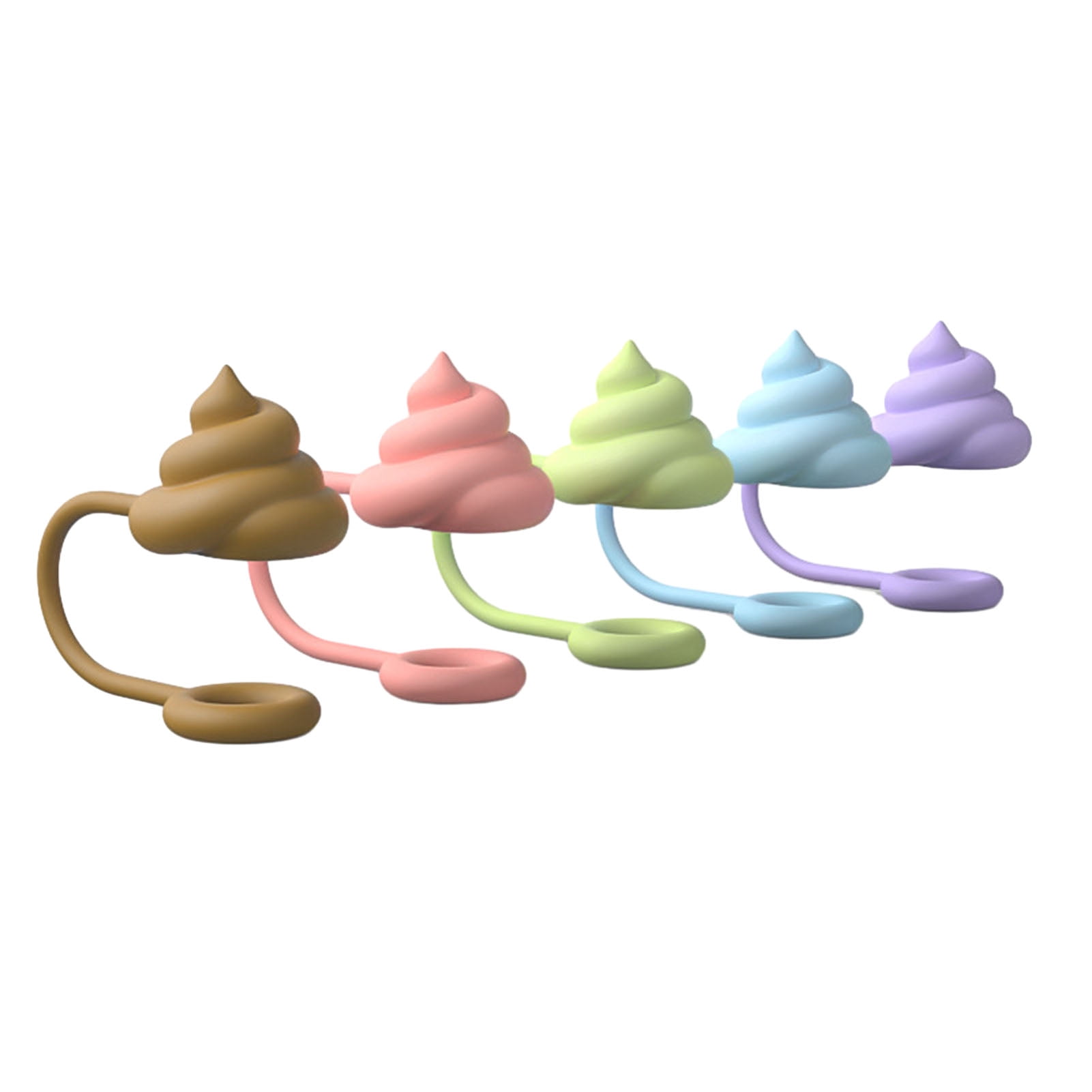 Lohuatrd Straw Cover, Silicone Lid, Dustproof, Creative Poop Shape ...