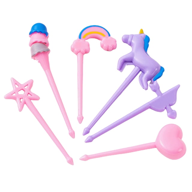 Lohuatrd 6Pcs Fruit Pick Reusable Bento Food Picks Cute Rainbow Star ...