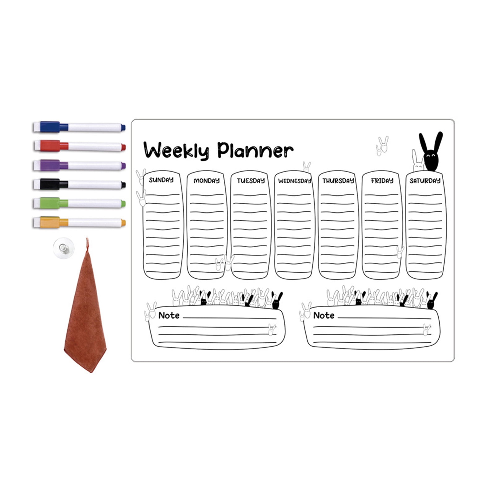 Lohuatrd 9Pcs/Set Weekly Planner for Refrigerator with Dry-Erase ...