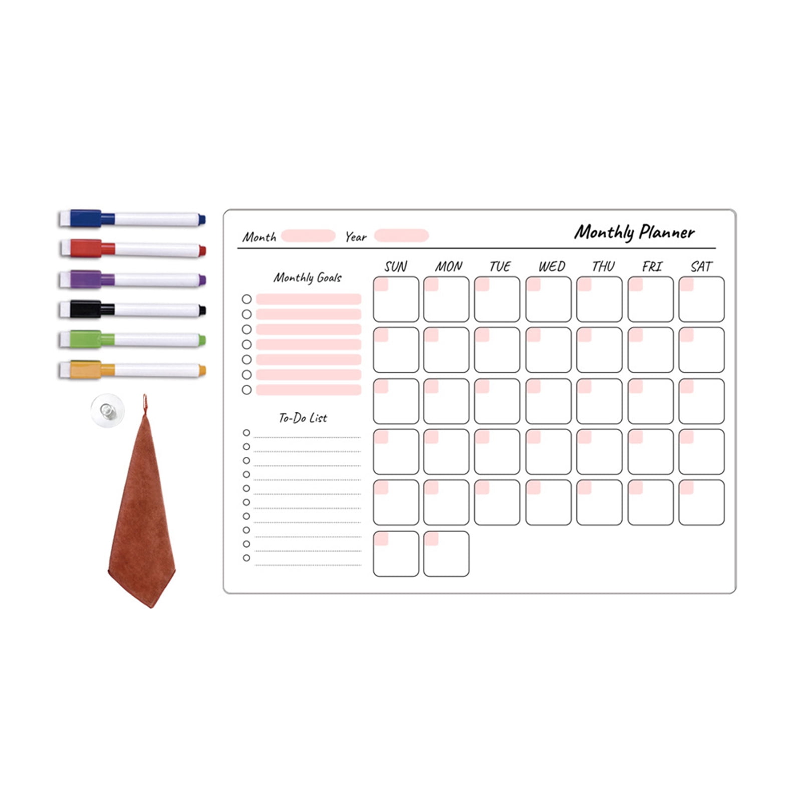 Lohuatrd 9Pcs/Set Weekly Planner for Refrigerator with Dry-Erase ...