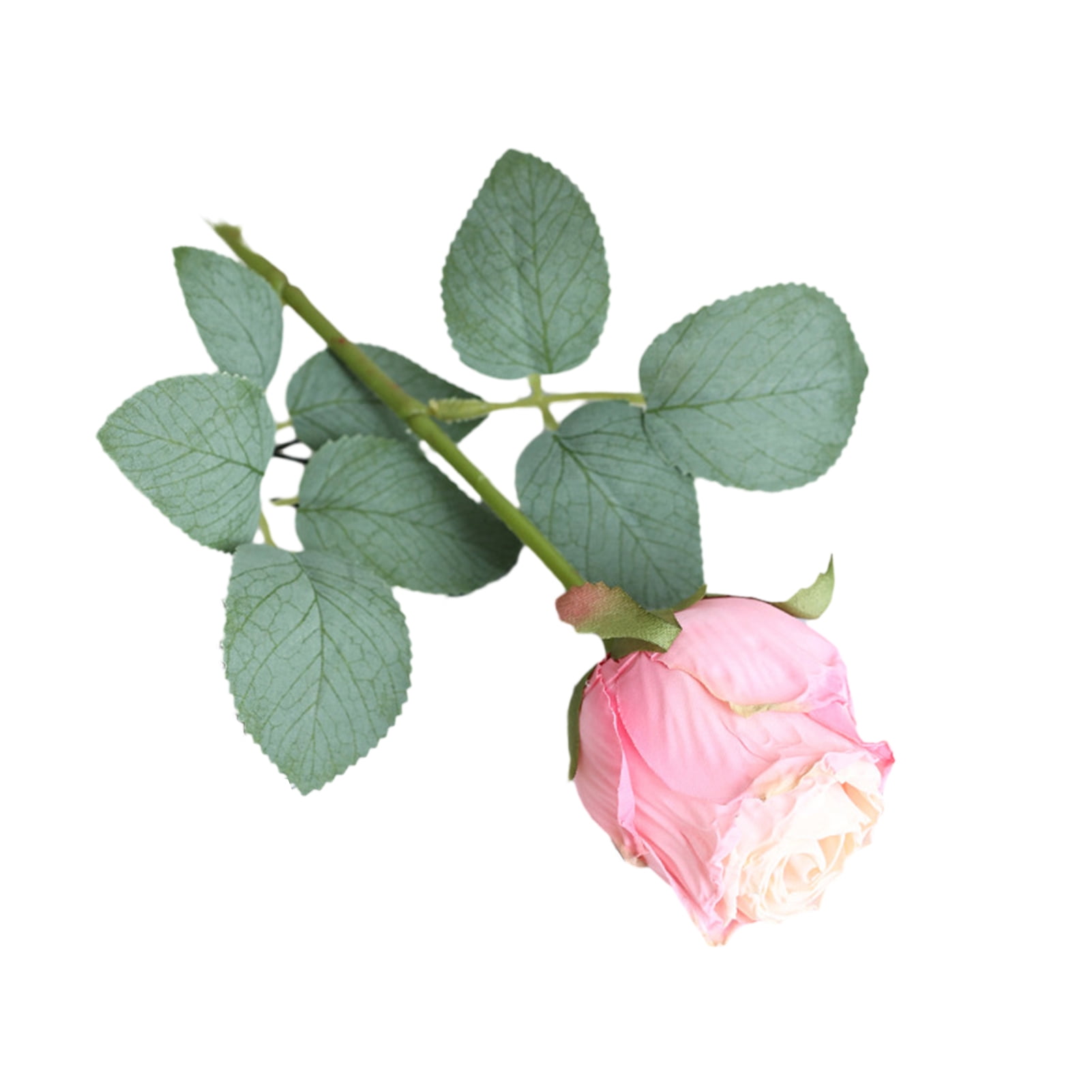Lohuatrd Artificial Rose Flower Branch with Stem Burnt Edge Green ...