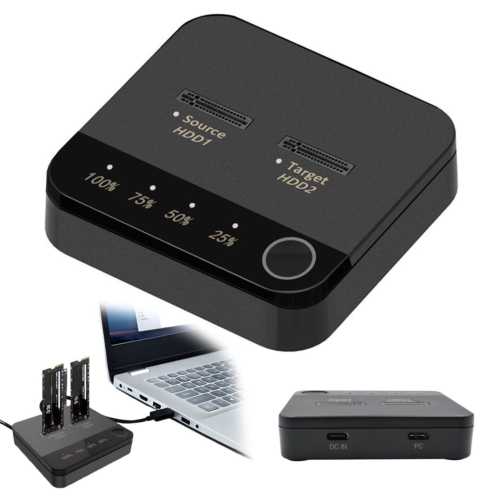 Lohuatrd Dual Bay External Hard Drive Docking Station Duplicator ...