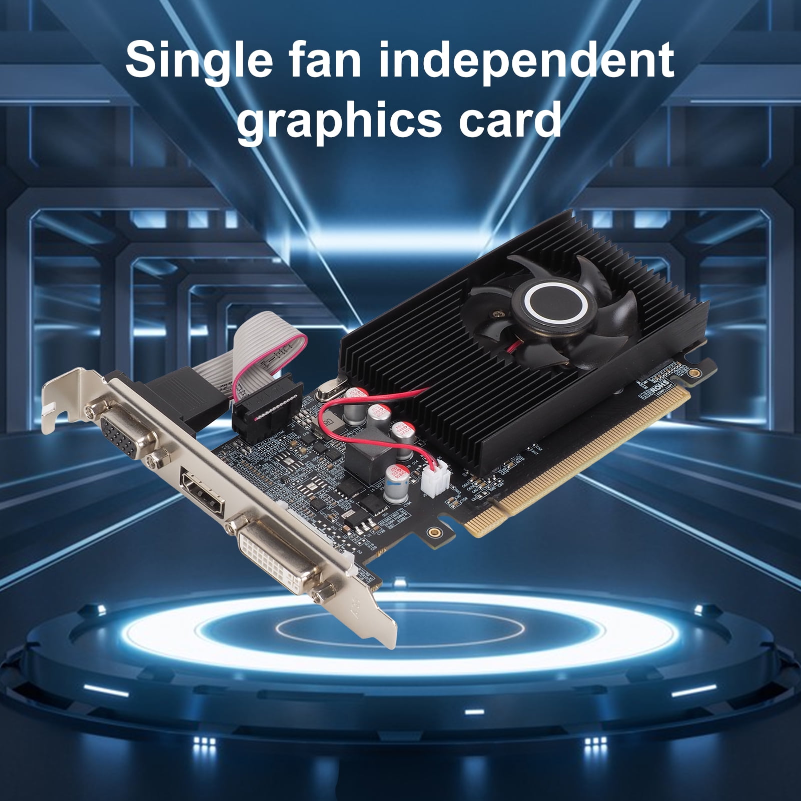 Lohuatrd GT710 DDR3 Graphics Card 64Bit PCI-E 2GB PC Game Video Graphics Card with DVI VGA ...