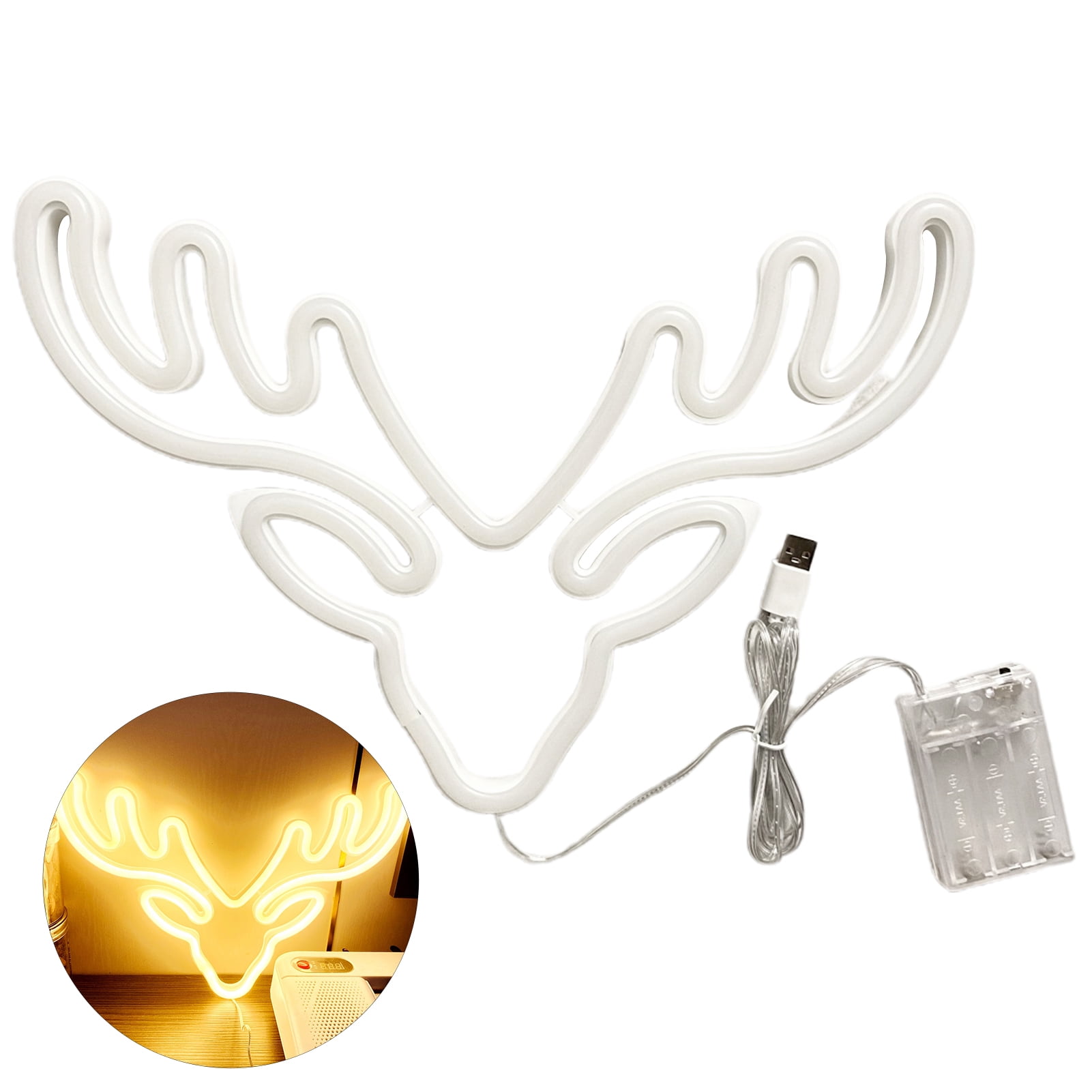 Lohuatrd LED Neon Light Creative Shape USB/Battery Operated Low-power ...