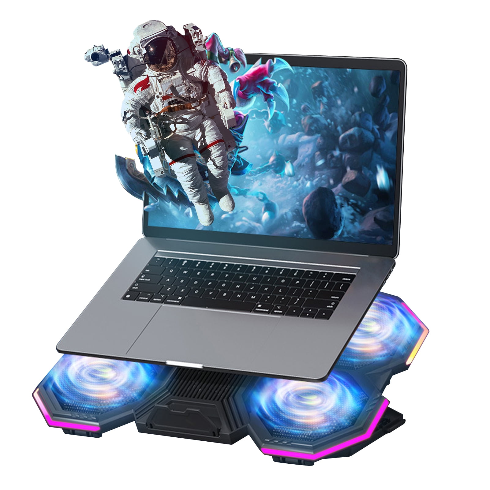 Lohuatrd Laptop Radiator Cooler Stand with RGB Lighting Height ...