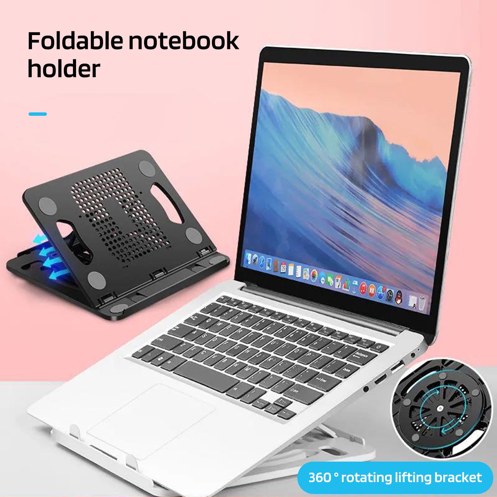 Lohuatrd Laptop Stand with 360-Degree Rotation Base Ergonomic Design ...