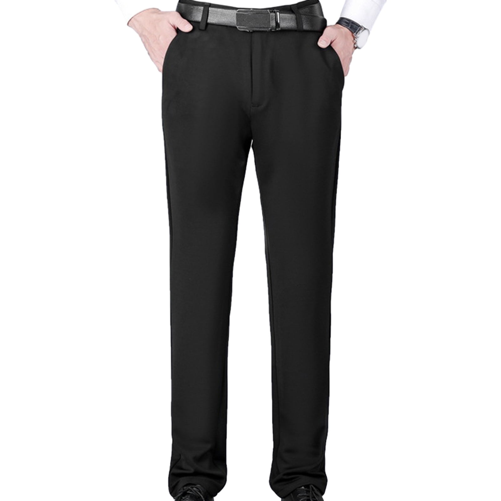 Lohuatrd Men Casual Trousers Reinforced Multiple Pockets Regular Fit ...