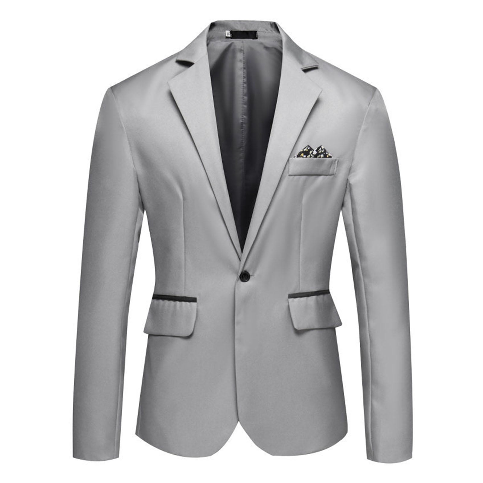 Lohuatrd Men Suit Coat Formal Business Style Single Button Cardigan ...