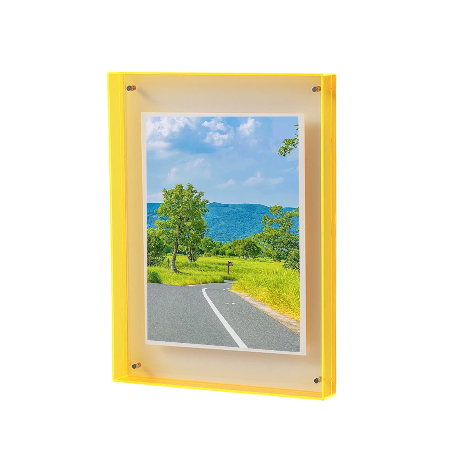 Lohuatrd Photo Frame Vibrant Floating Acrylic Picture Frame Desk Wall ...