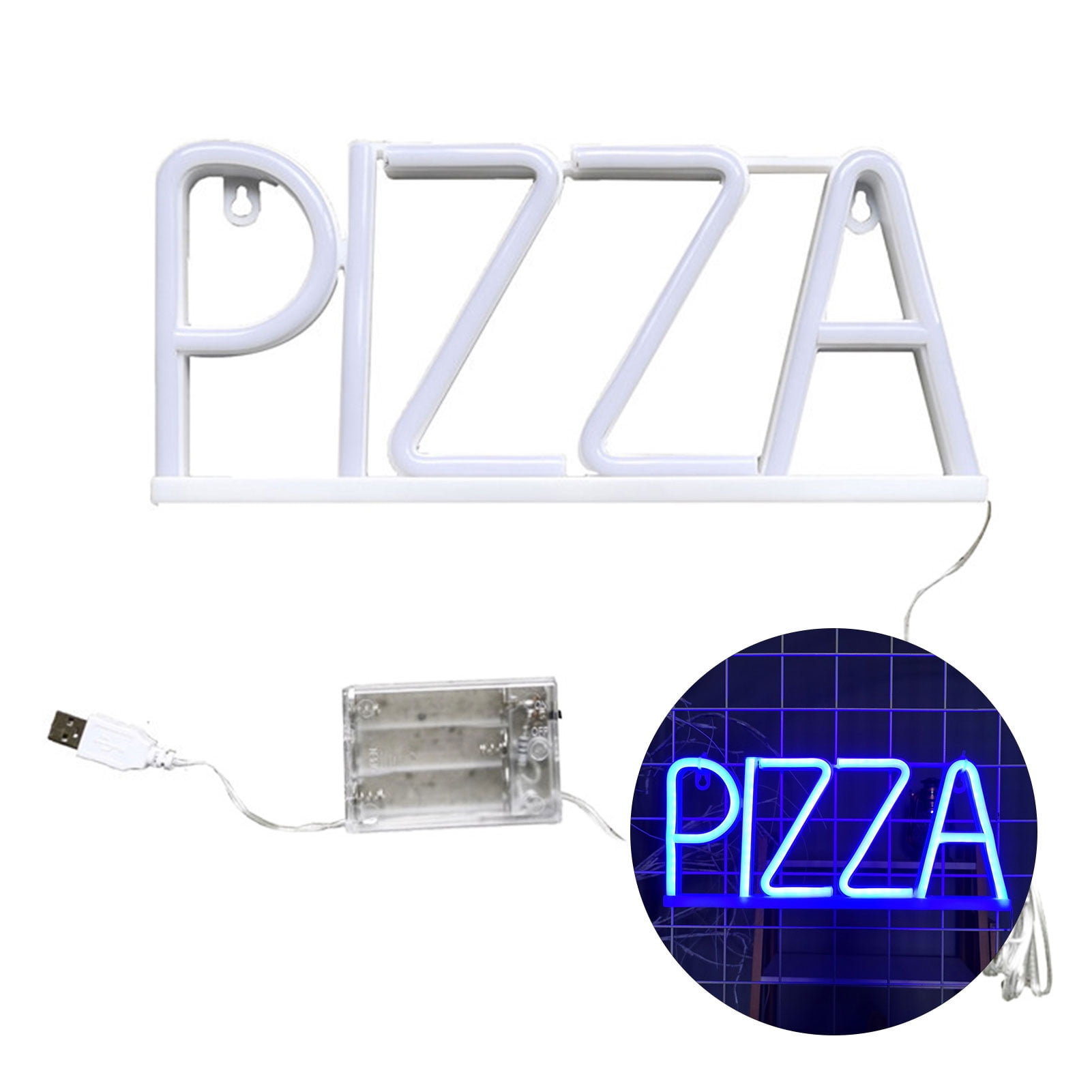Lohuatrd Pizza Letter Neon Sign LED Light Creative Shape Energy-saving ...