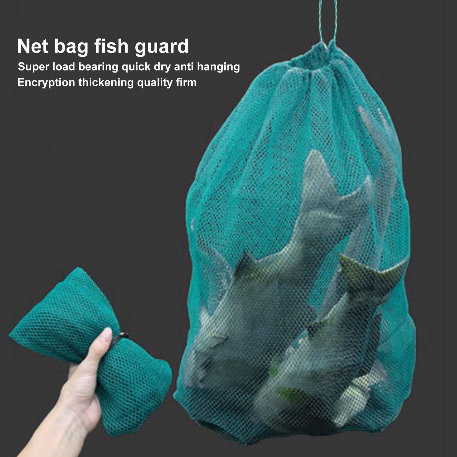 Lohuatrd Portable Mesh Fishing Net, Nylon Net Storage Bag for Fishing ...