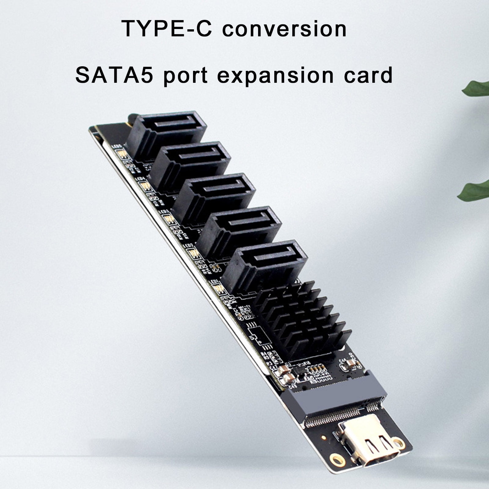 Lohuatrd Type-C to 5-Port SATA 3.0 Adapter Card 6Gbps High-Speed Data ...