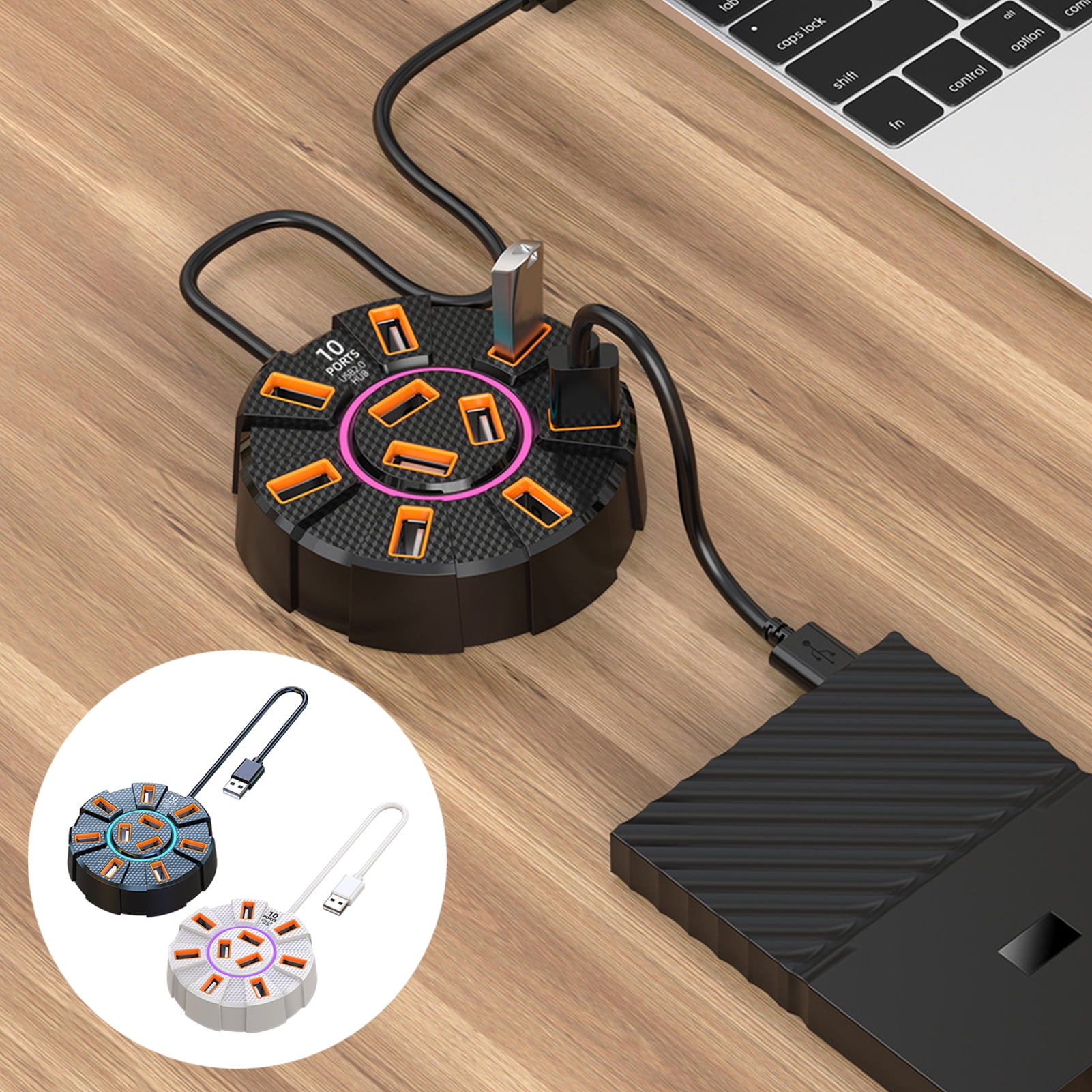 Lohuatrd USB HUB Docking Station with 10 Ports High-Speed Data ...