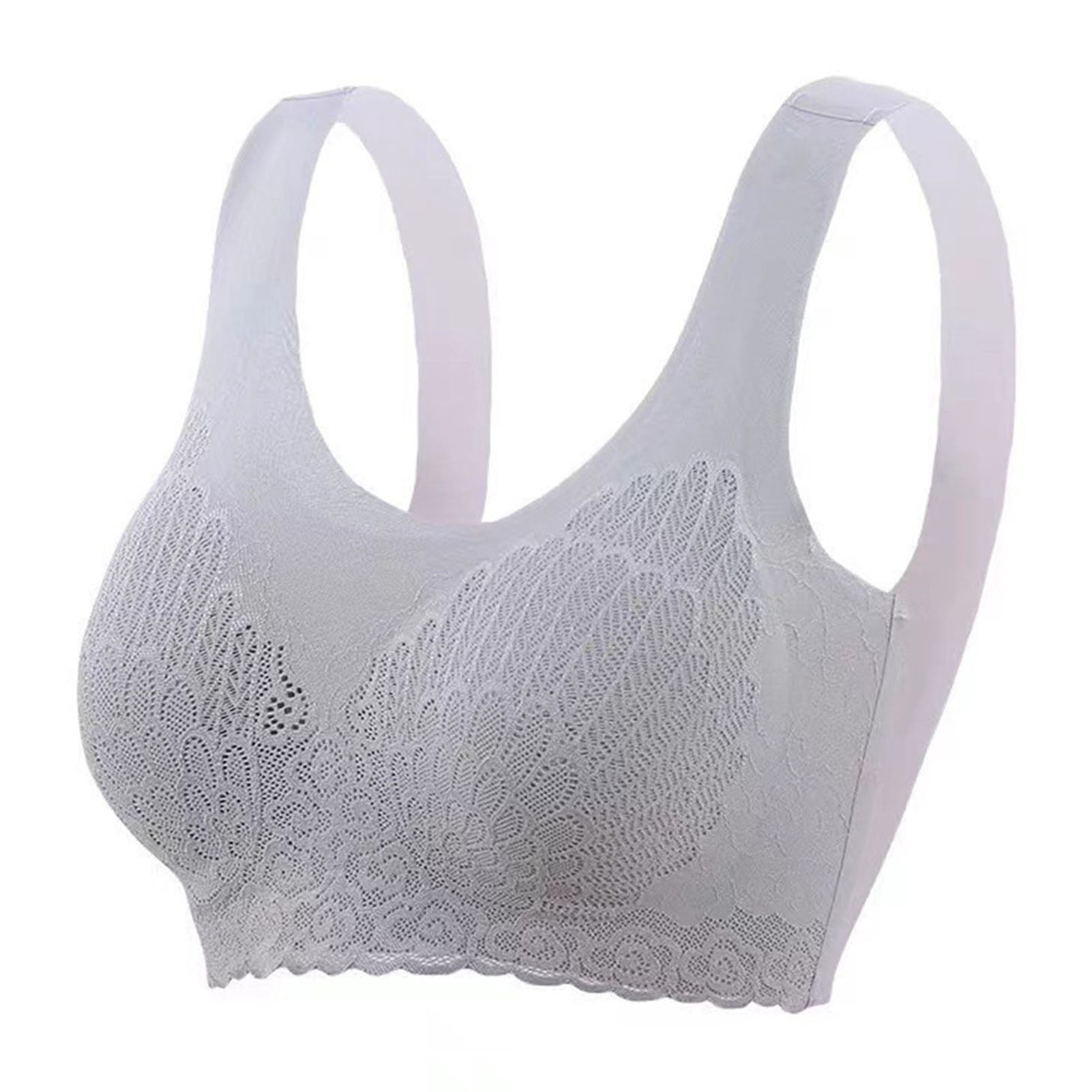 Lohuatrd Women Sports Bra Seamless Detachable Pads Solid Color Lace ...