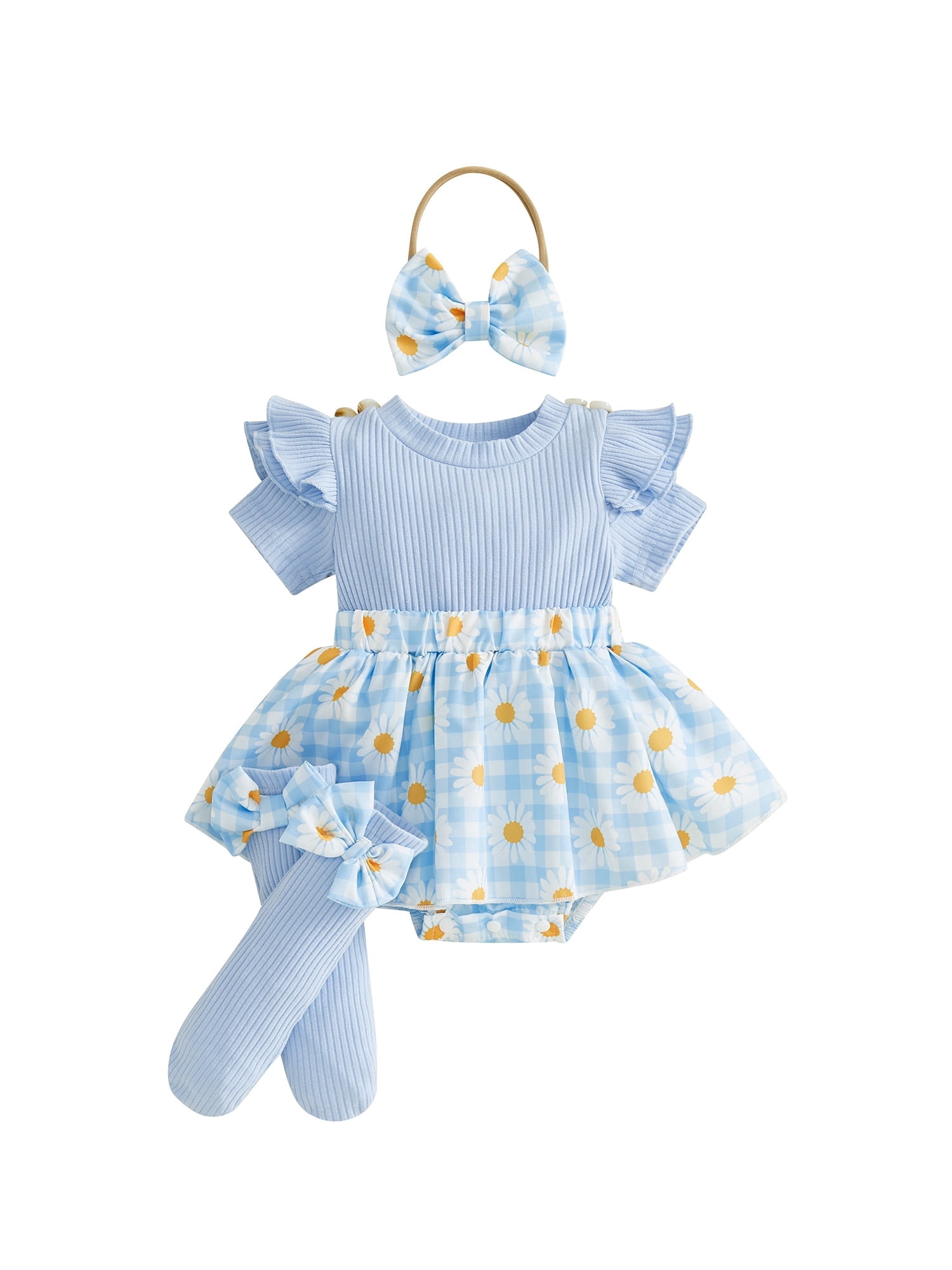 Loicainy Baby Infant Girl Summer Bodysuit Dress Outfits 3 6 9 12 Months ...