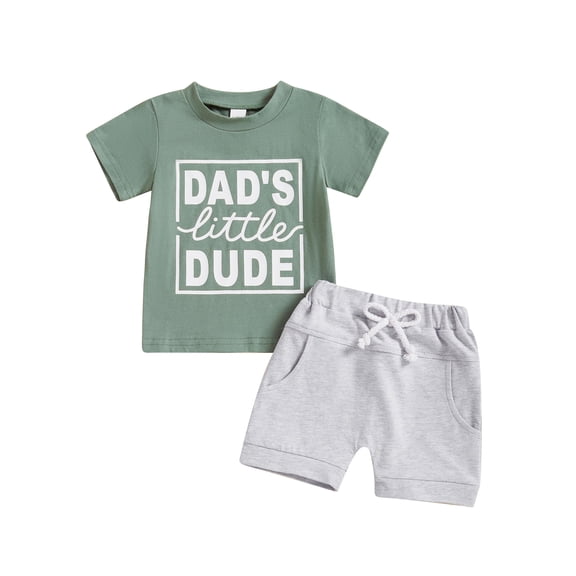 Baby Boy Summer Outfits MAMA'S LITTLE MAN Print Short Sleeve T-shirt ...