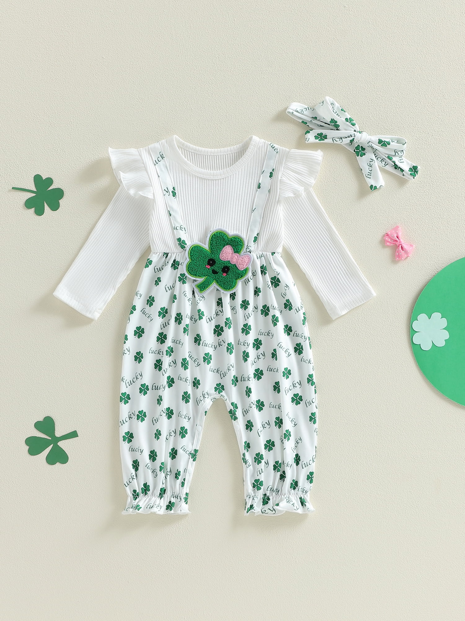 Loicainy Baby Toddler Girl Fake-two jumpduit for Irish, 3 6 12 18 ...