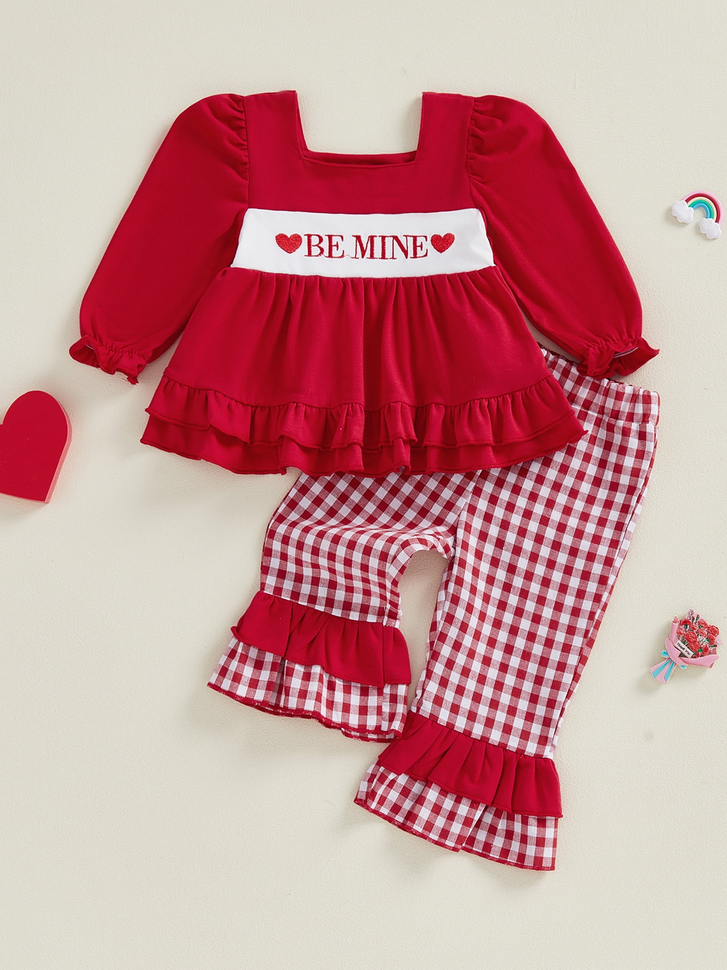 Loicainy Baby Toddler Girl Valentine’s Day Outfits 6 12 18 24 Months 2T ...