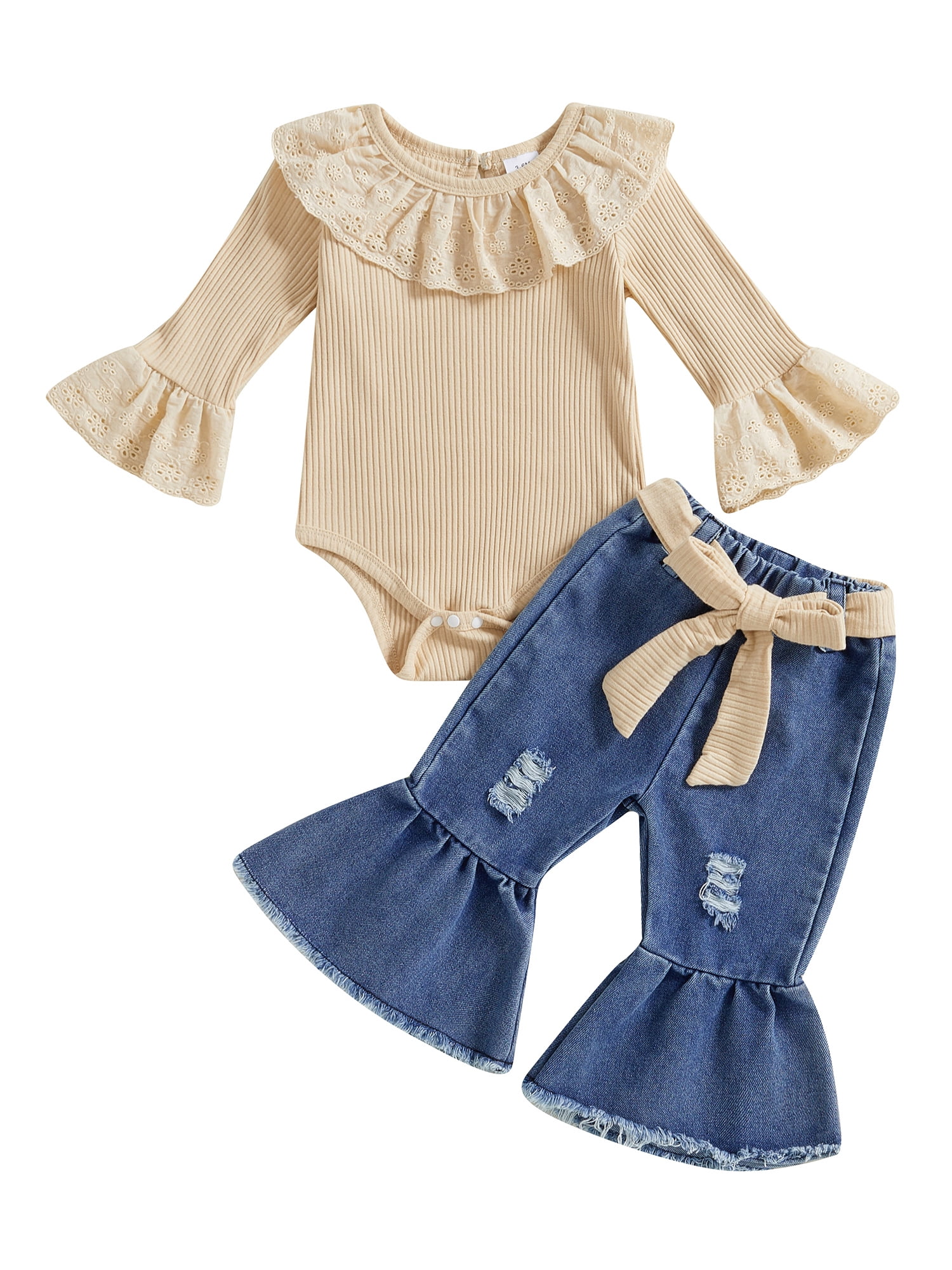 Loicainy Baby Toddler Girls 2 Piece Outfits 3 6 9 12 18 Months Ruffle ...