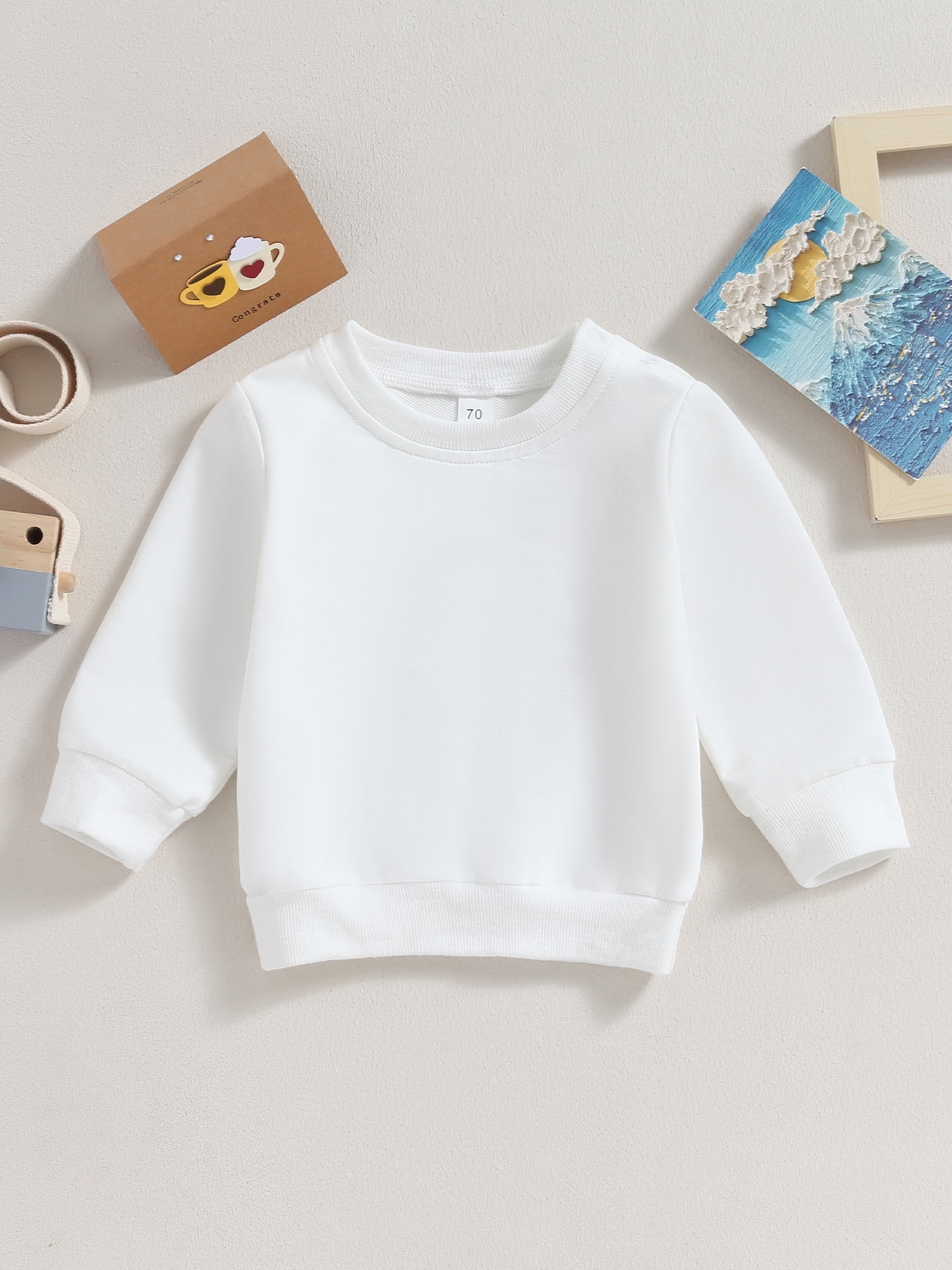 Loicainy Toddler Baby Boy Girl Solid Color Sweatshirts 6 12 18 24 ...