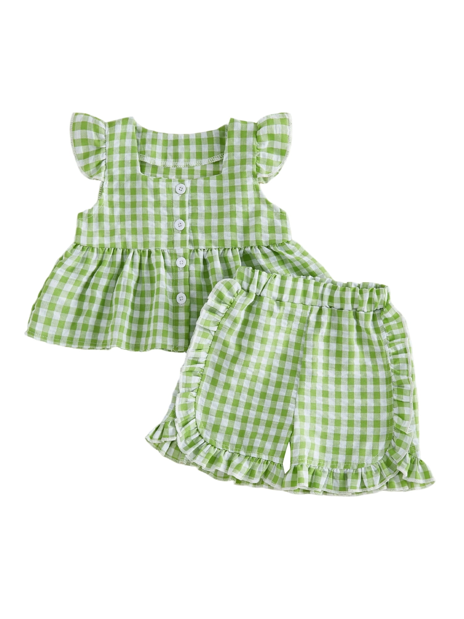 Loicainy Toddler Baby Girls 2Pcs Plaid Outfits 6 12 18 24 Months 2T 3T ...
