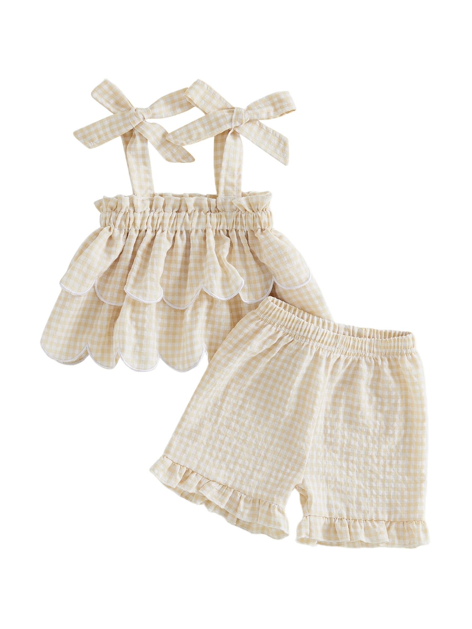 Loicainy Toddler Baby Girls Plaid Summer Outfits 6 12 18 24 Months 2T ...
