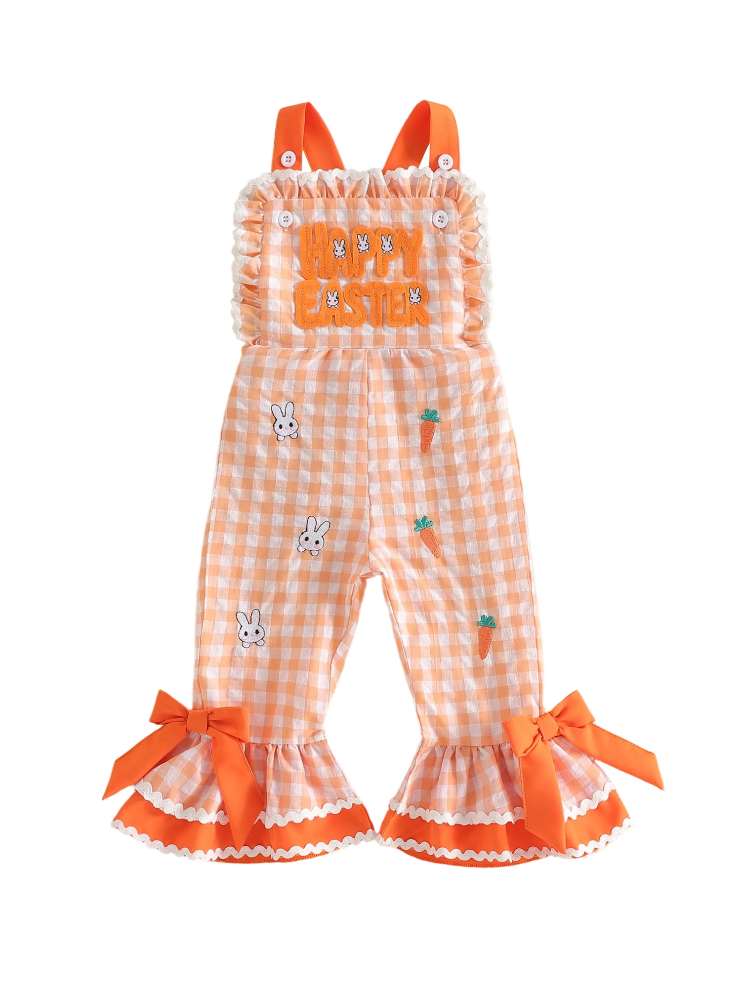 Loicainy Toddler Girls Easter Overalls 6 12 18 24 Months 2T 3T 4T Plaid ...
