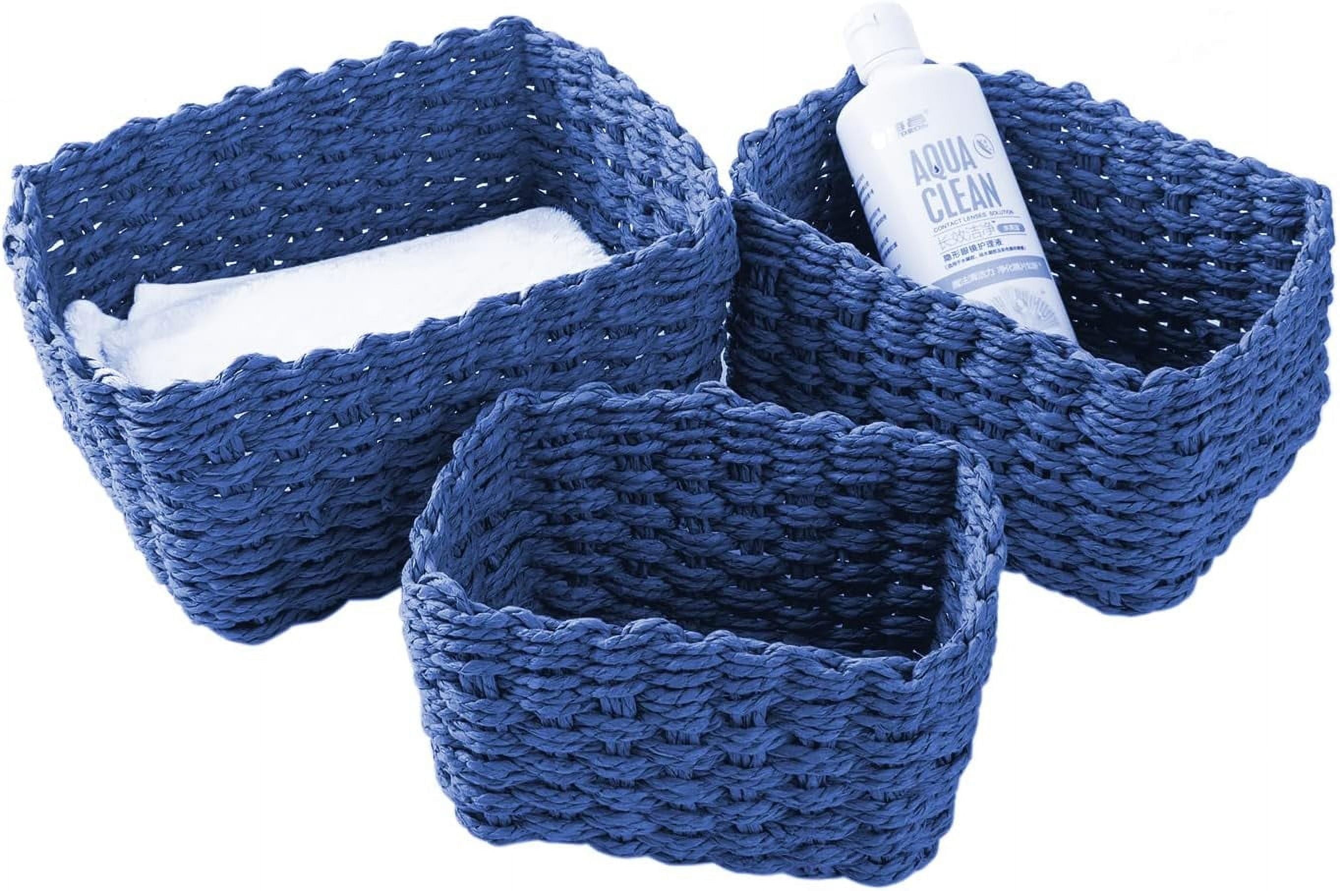 Loinfe 3 PCS Woven Basket for Bedroom Clothes and Socks Storage Box in ...