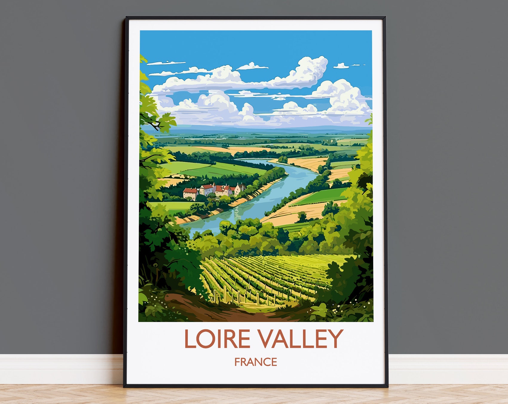 Loire Valley Poster, Travel Print of Loire Valley, Wine Region, France ...