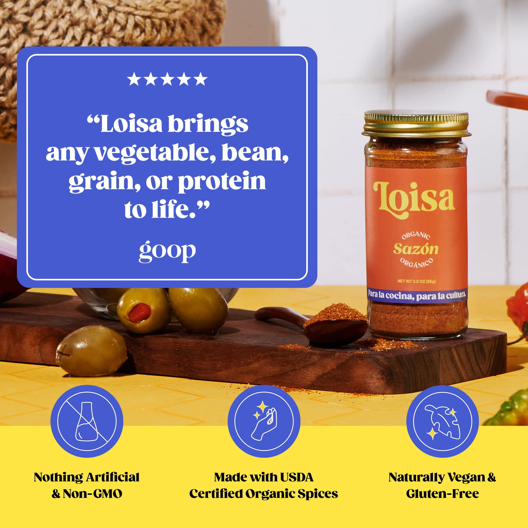 Loisa Sazón Seasoning, AJH3 USDA Organic, Non-GMO, No-MSG, No ...