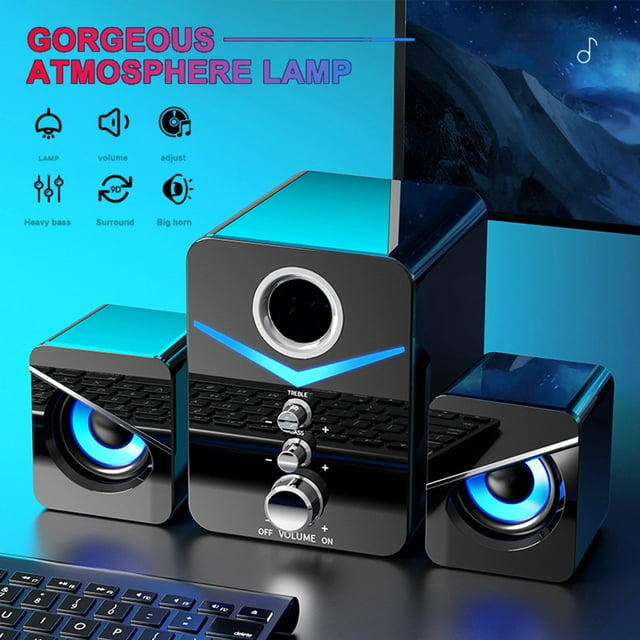 Loiyu Computer Speaker Set with Subwoofer, USB-Powered 2.1 Mini ...