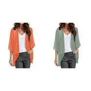 ZXZY Women's Knit Open Front Solid Color Sleeveless Long Vest Cardigan ...