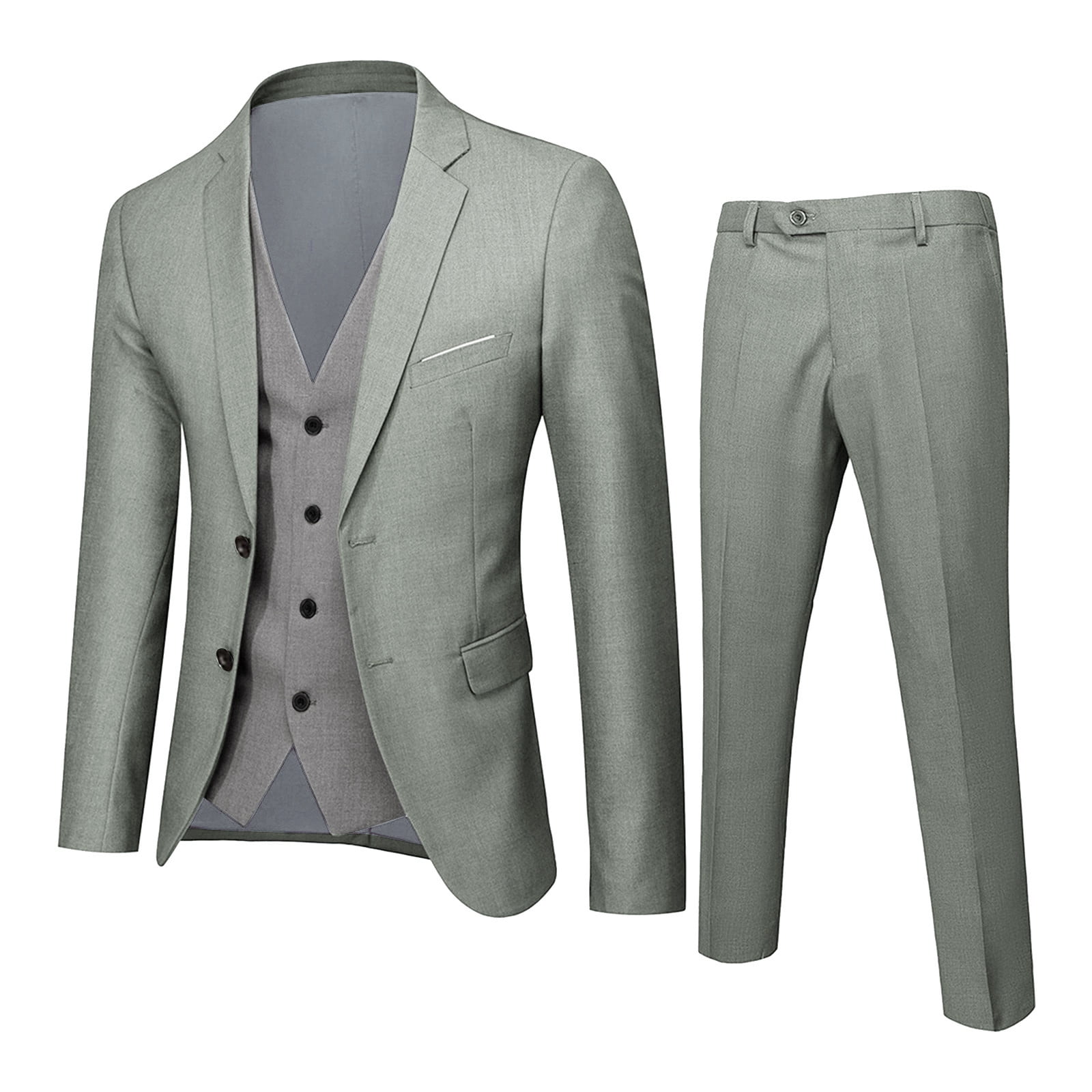 Lojoutye 2025 NEW Men’S Suit Slim 3 Three Piece Suits for Men Piece ...