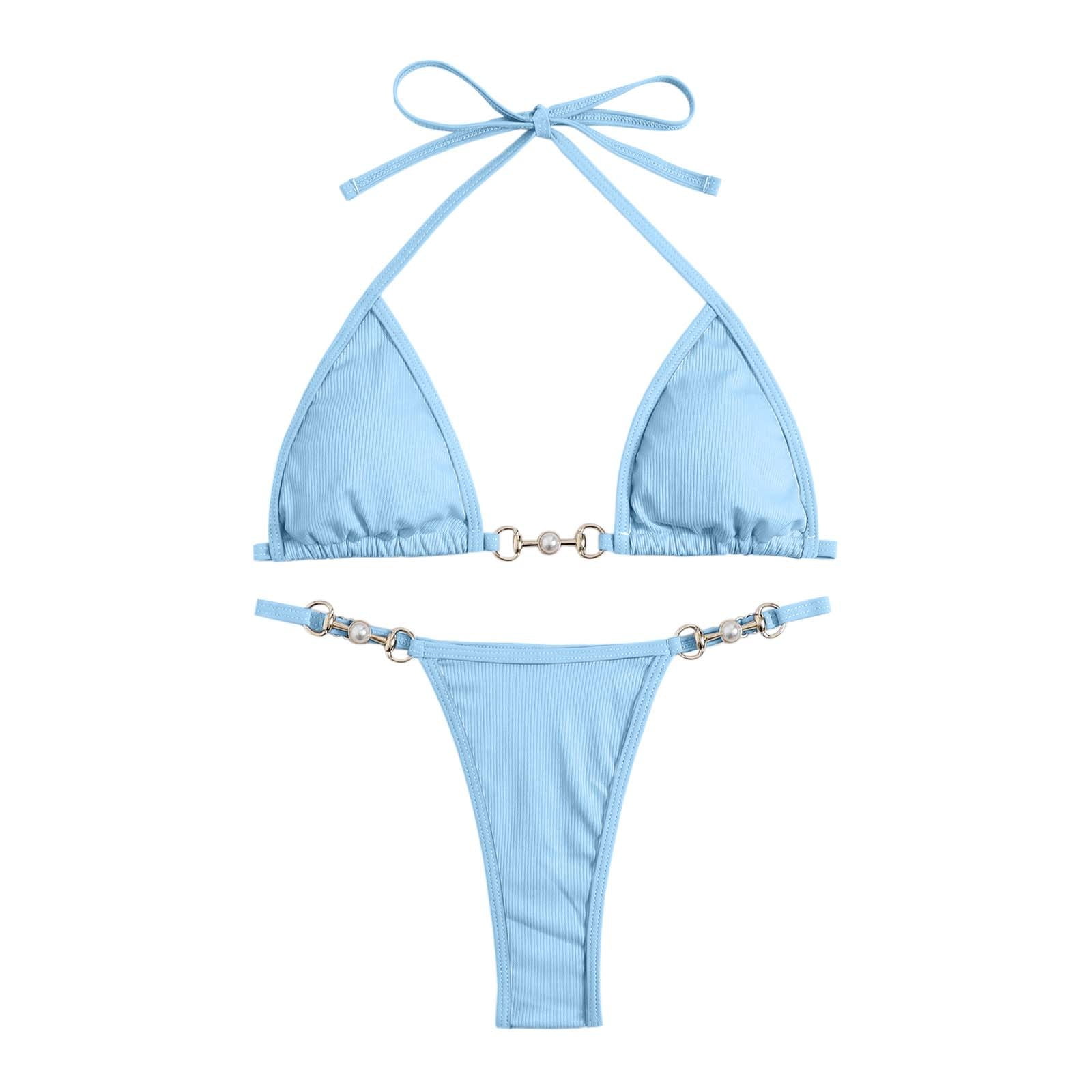 Lojoutye 2025 NEW Swimwears Tankinis Set Women's Solid Multicolor Two ...